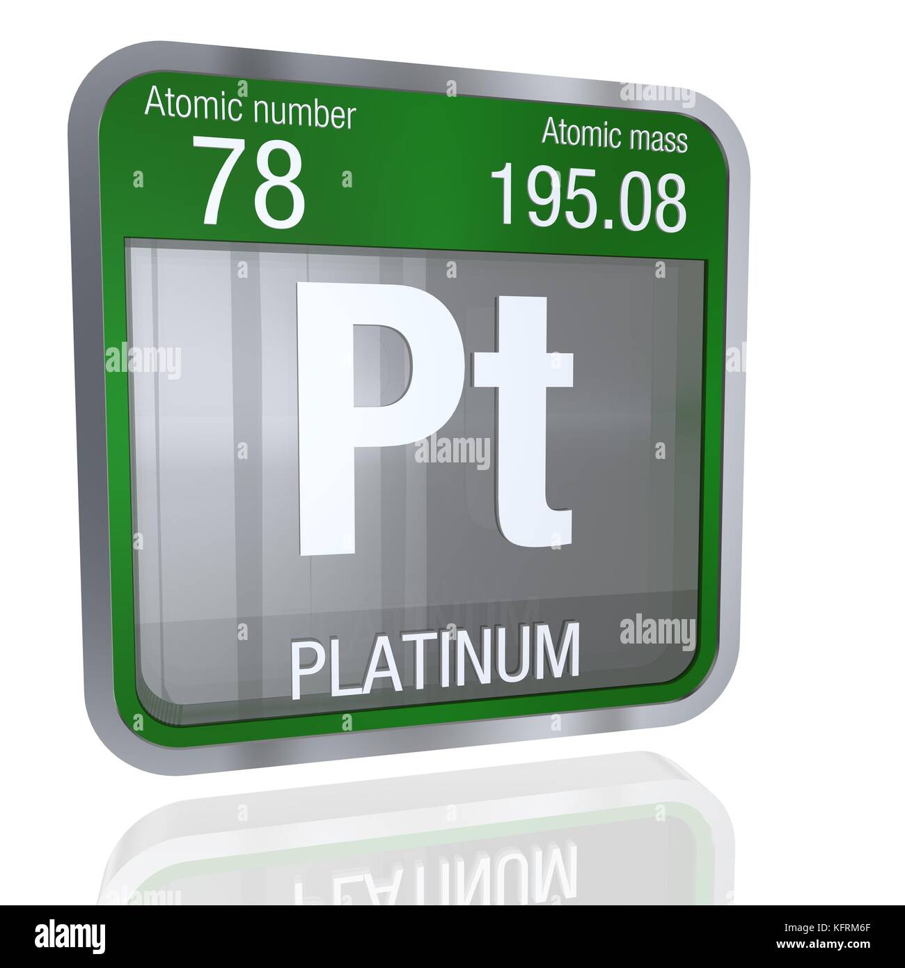 Platinum symbol in square shape with metallic border and transparent ...