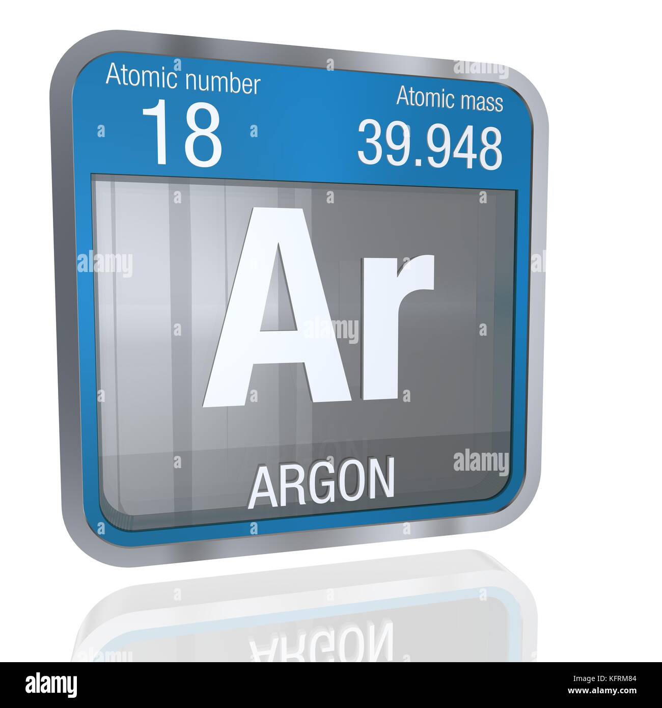 Argon symbol in square shape with metallic border and transparent ...