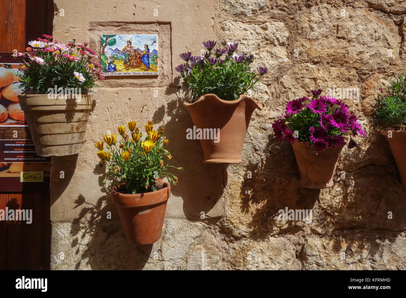 Typical flowers on street in Valldemosa majorca Stock Photo - Alamy