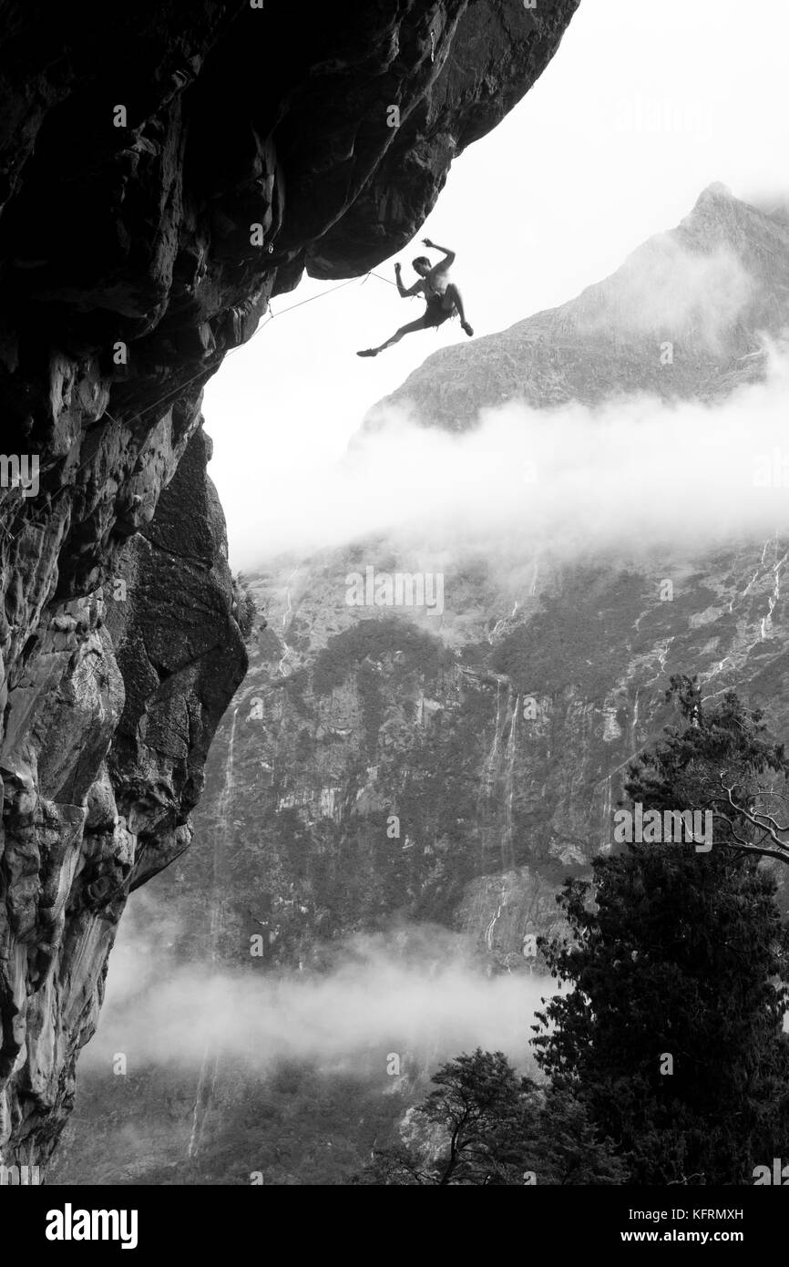 James Field-Mitchell falling off a difficult route in the Darran ...