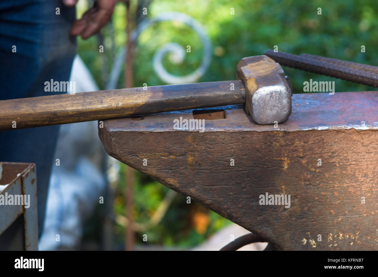 blacksmith tools and fixtures for hand forged metal, close-up Stock ...