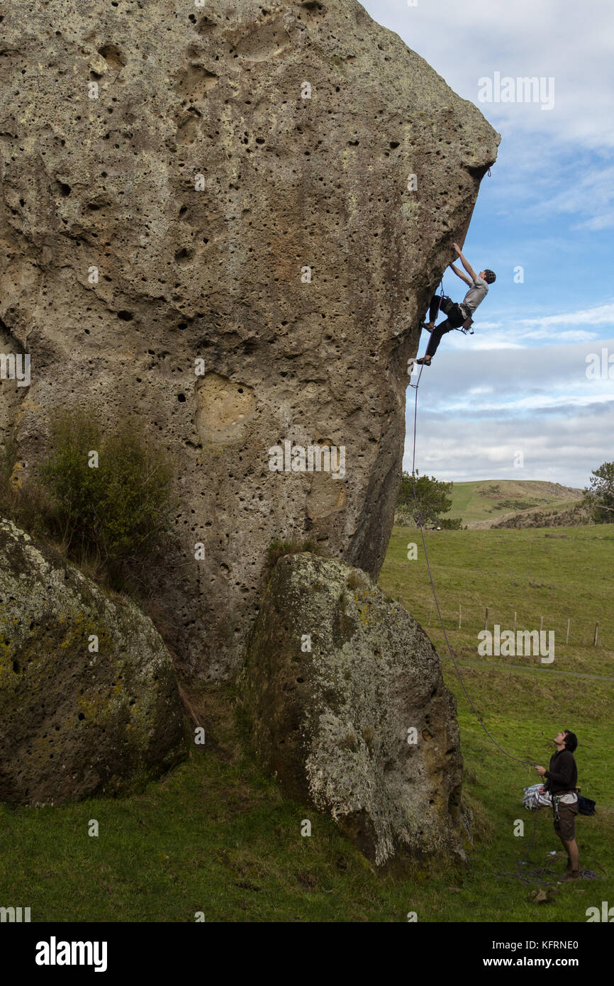 Climbing cliff edge new zealand hi-res stock photography and images - Alamy