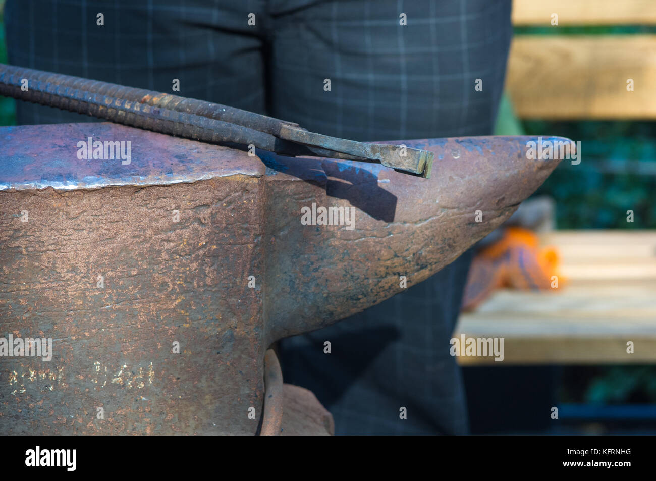 blacksmith tools and fixtures for hand forged metal, close-up Stock ...