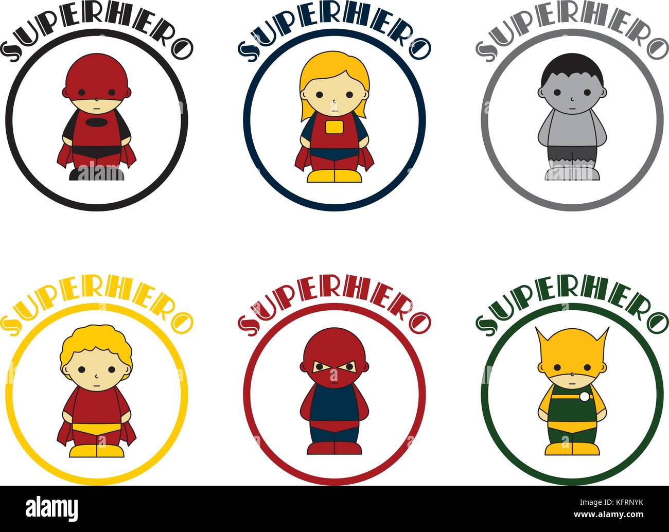 editable little hero cartoon vector graphic art design illustration ...