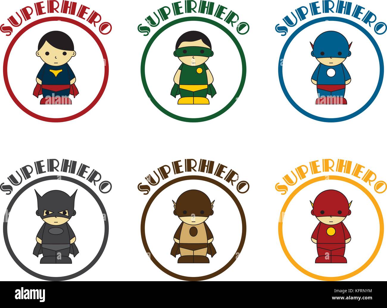 editable little hero cartoon vector graphic art design illustration ...
