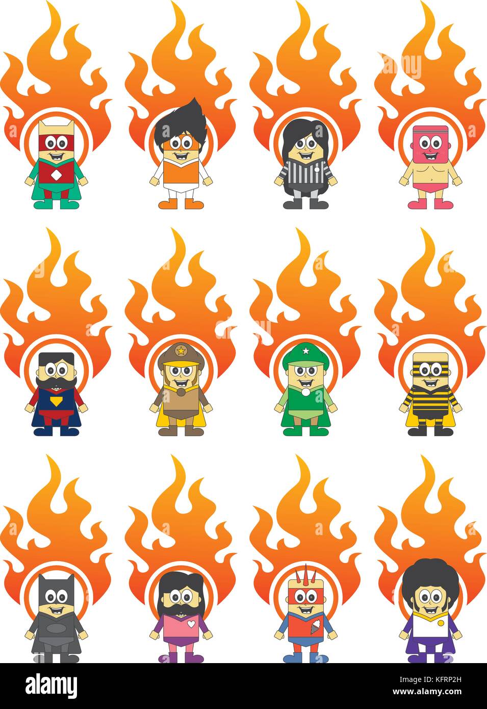 editable little hero cartoon vector graphic art design illustration ...