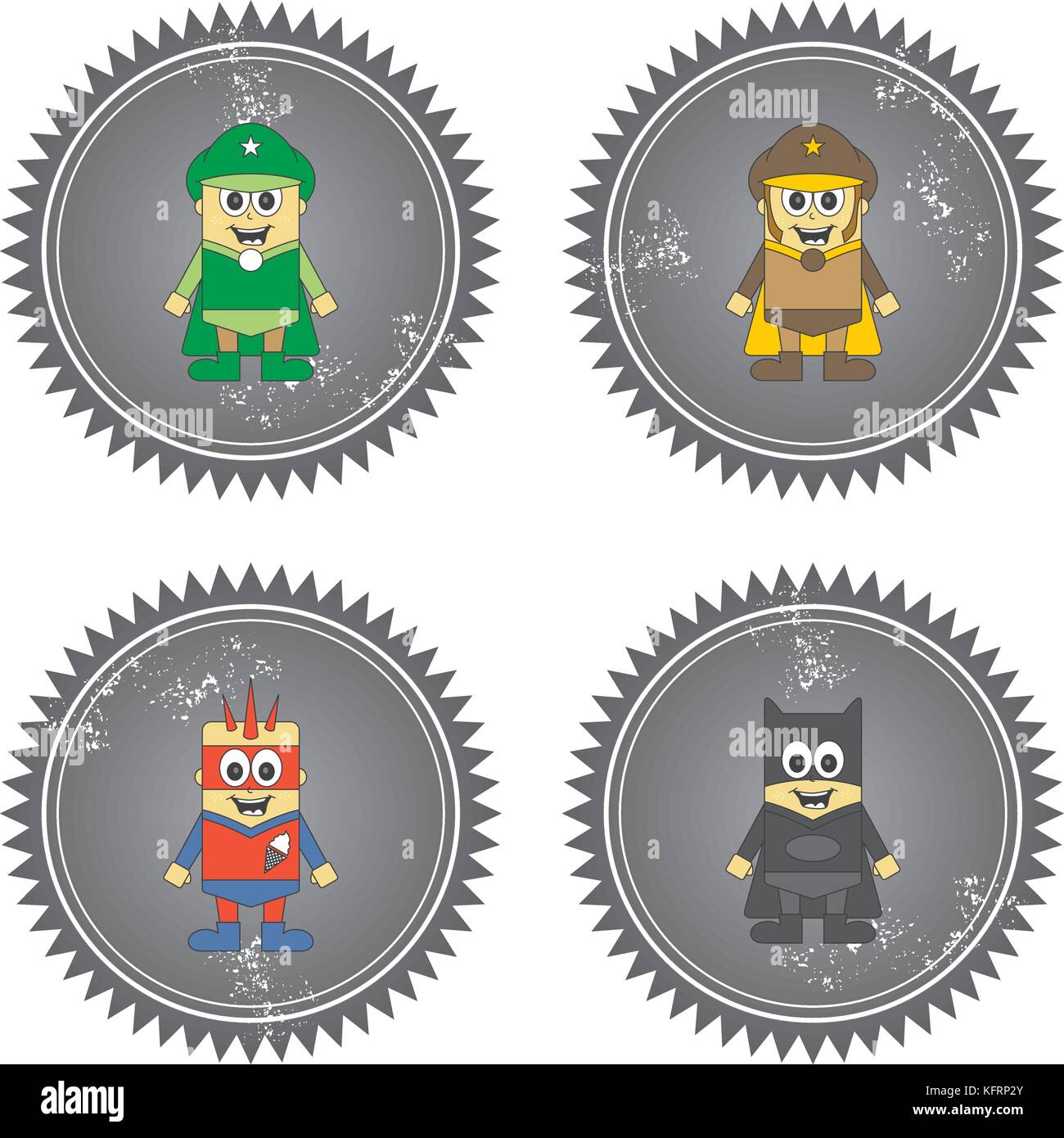 editable little hero cartoon vector graphic art design illustration ...