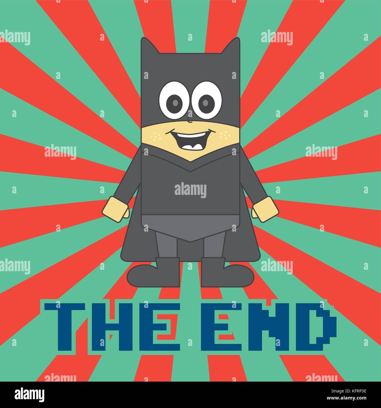 little hero cartoon character vector graphic art illustration Stock ...