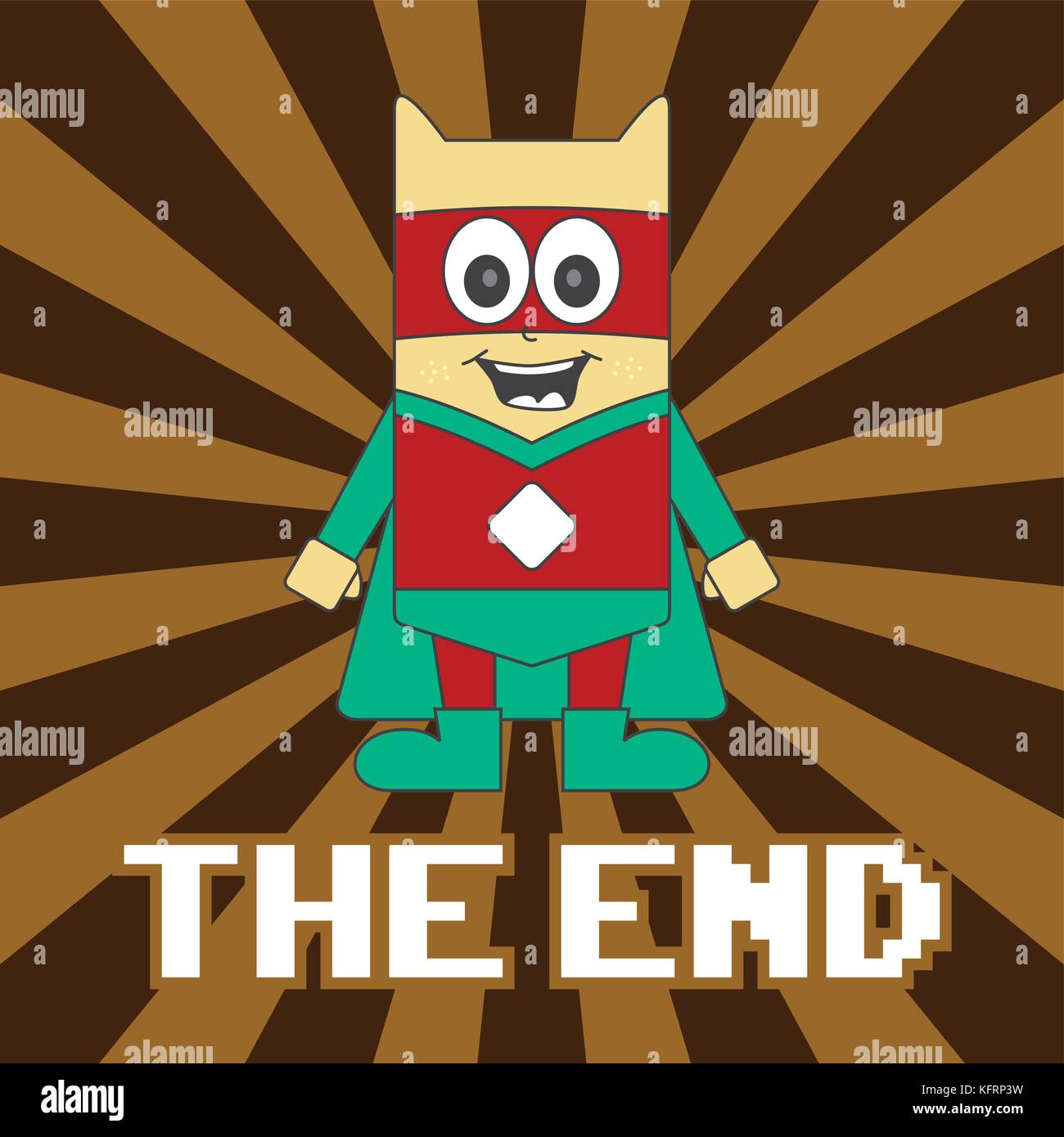 little hero cartoon character vector graphic art illustration Stock ...