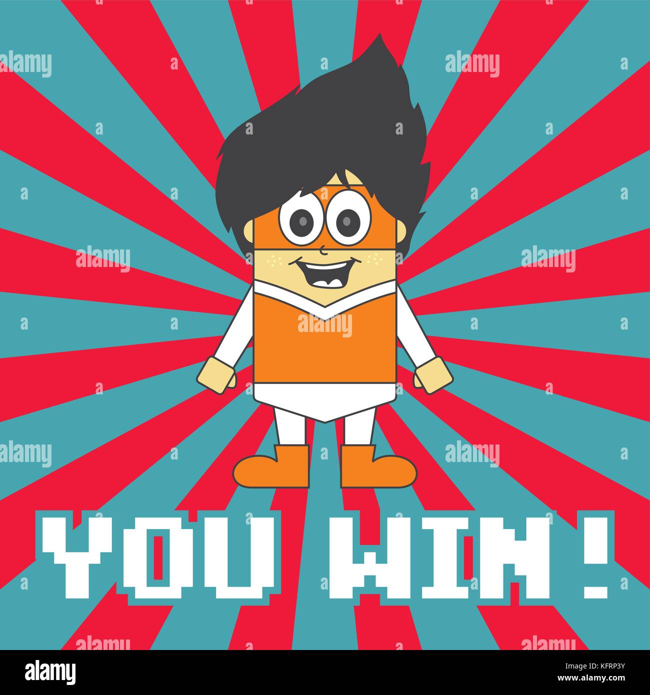 little hero cartoon character vector graphic art illustration Stock ...