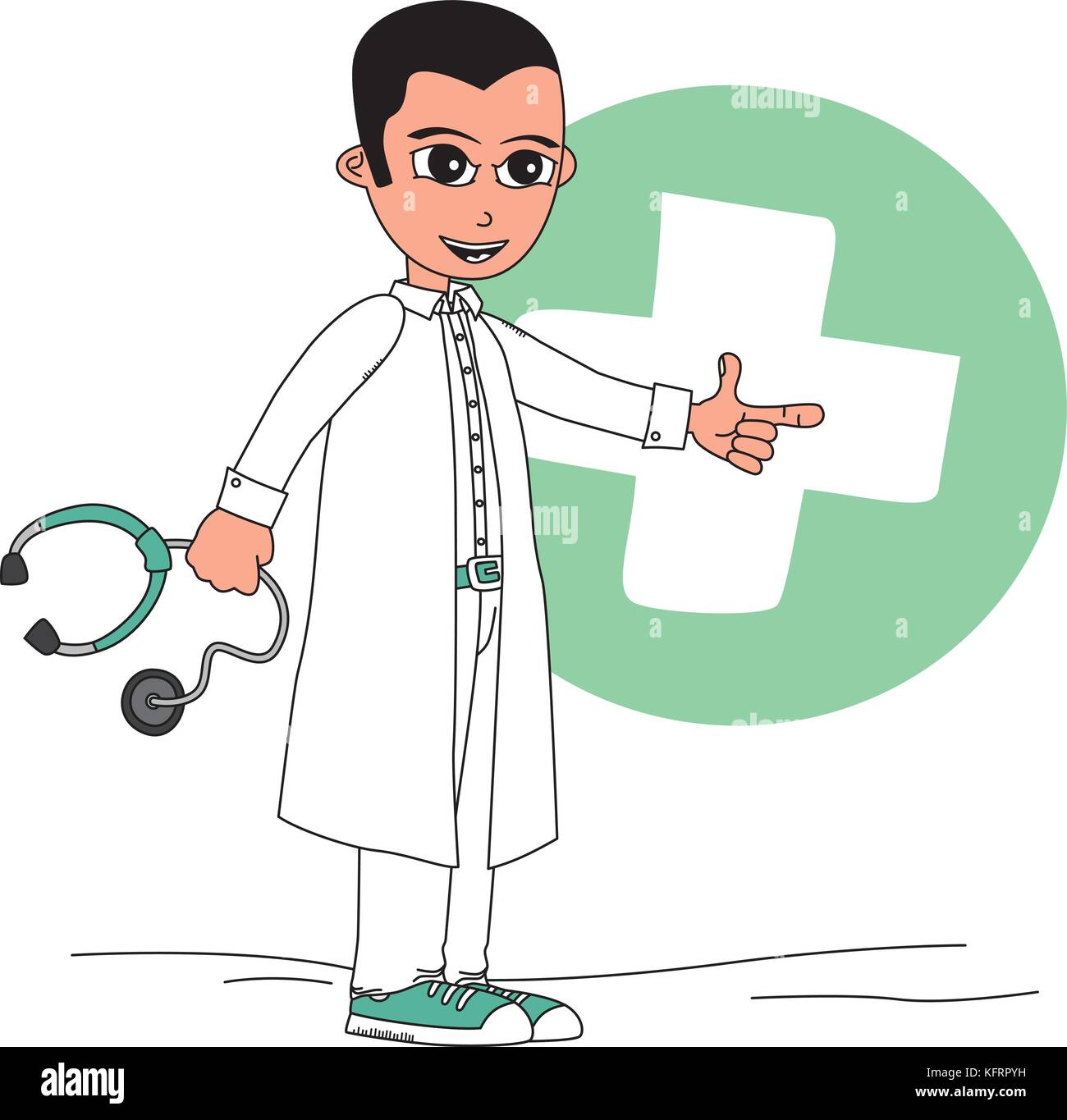 doctor cartoon character vector graphic art illustration Stock Vector ...
