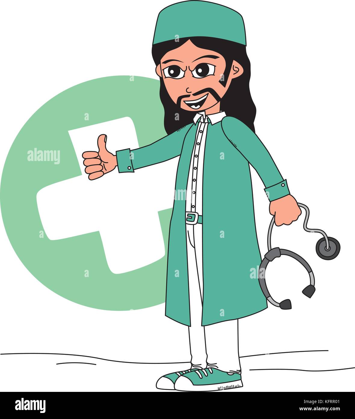 doctor cartoon character vector graphic art illustration Stock Vector ...