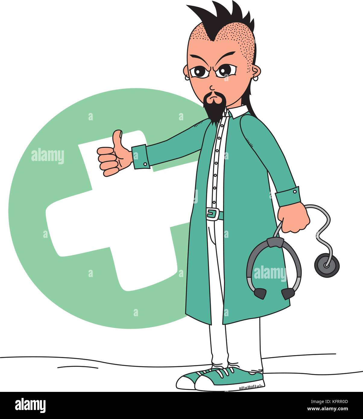 doctor cartoon character vector graphic art illustration Stock Vector ...