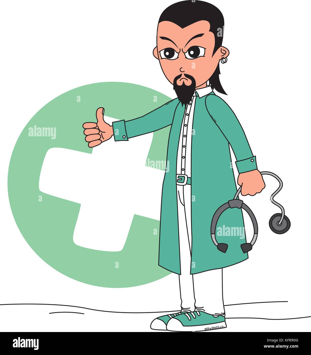 doctor cartoon character vector graphic art illustration Stock Vector ...