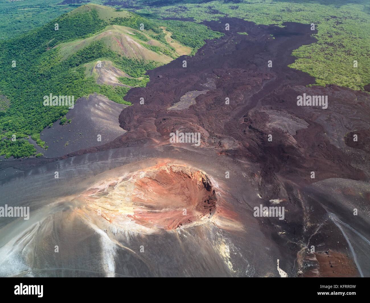 Above view on active volcano in Leon Nicaragua Stock Photo - Alamy
