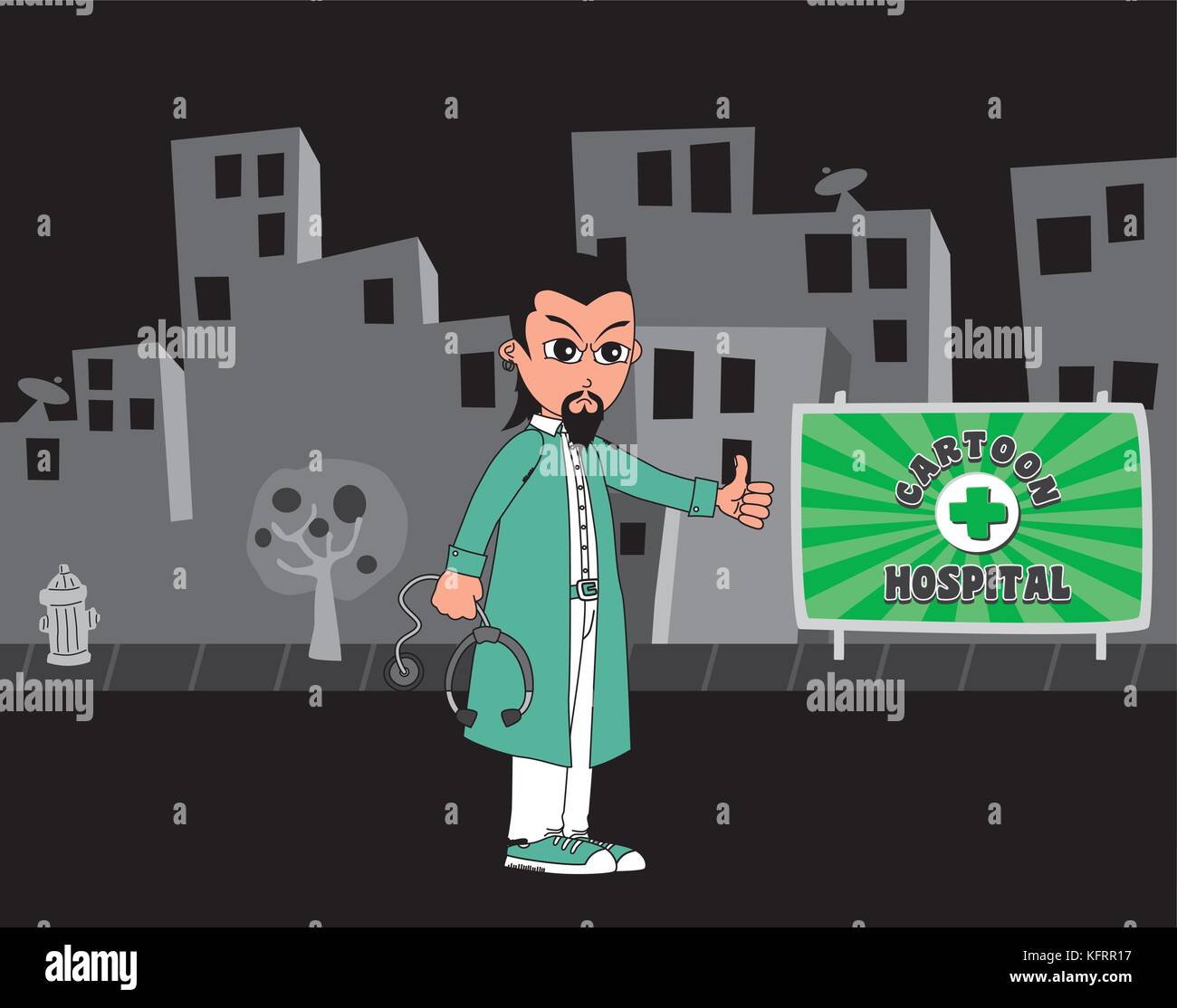 doctor cartoon character vector graphic art illustration Stock Vector ...