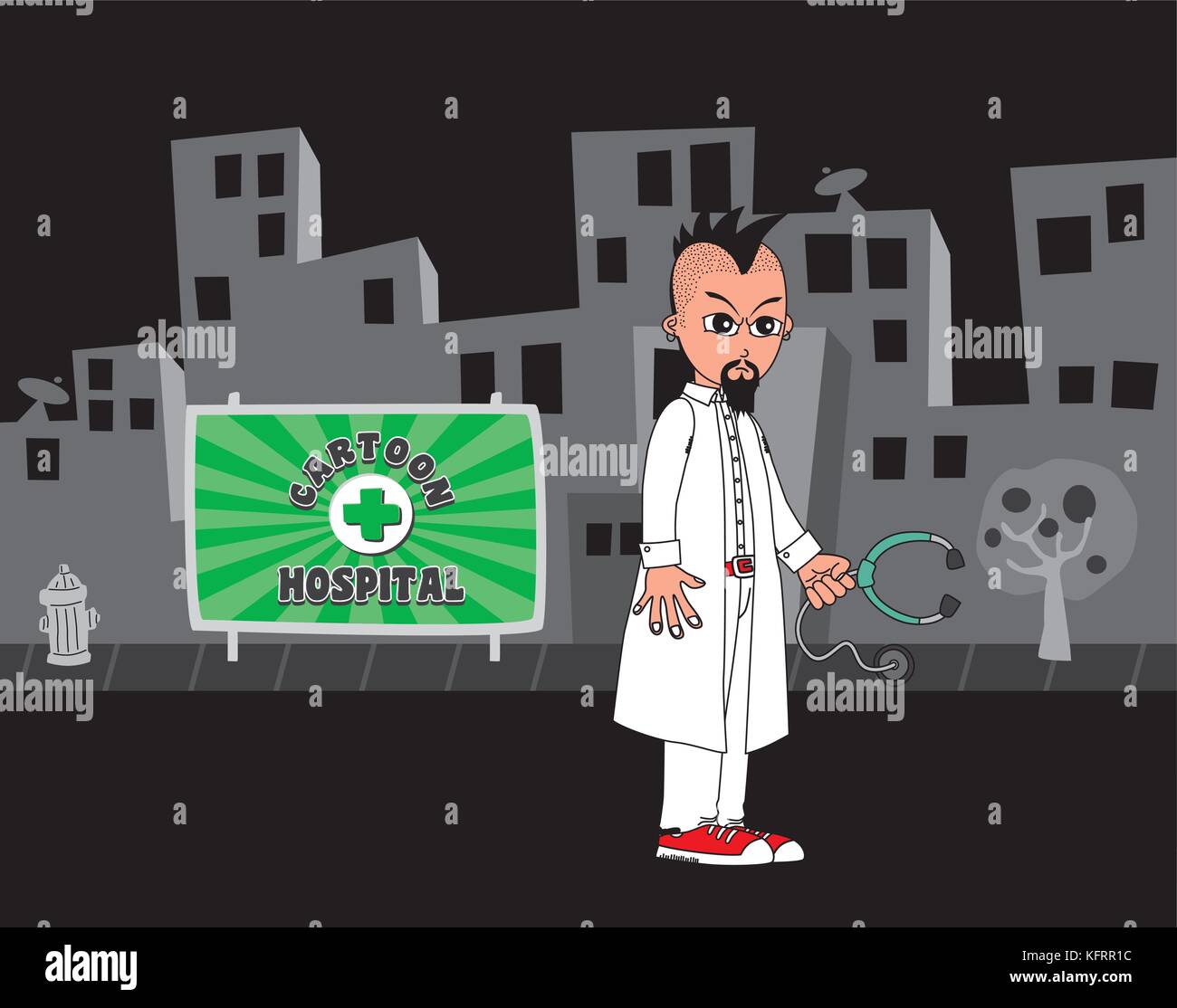 doctor cartoon character vector graphic art illustration Stock Vector ...