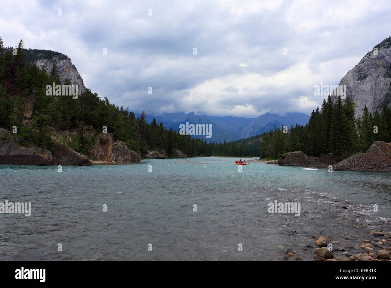 Rafting at Bow river , Banff national park, Canada Stock Photo - Alamy