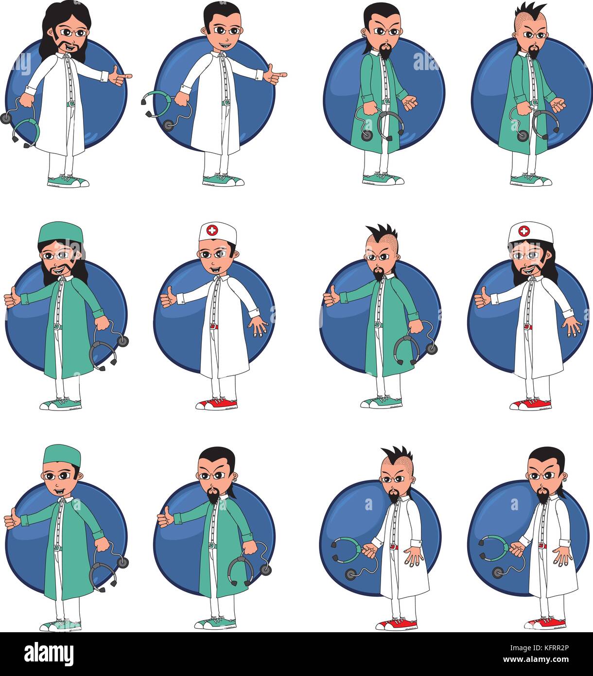 doctor cartoon character vector graphic art illustration Stock Vector ...