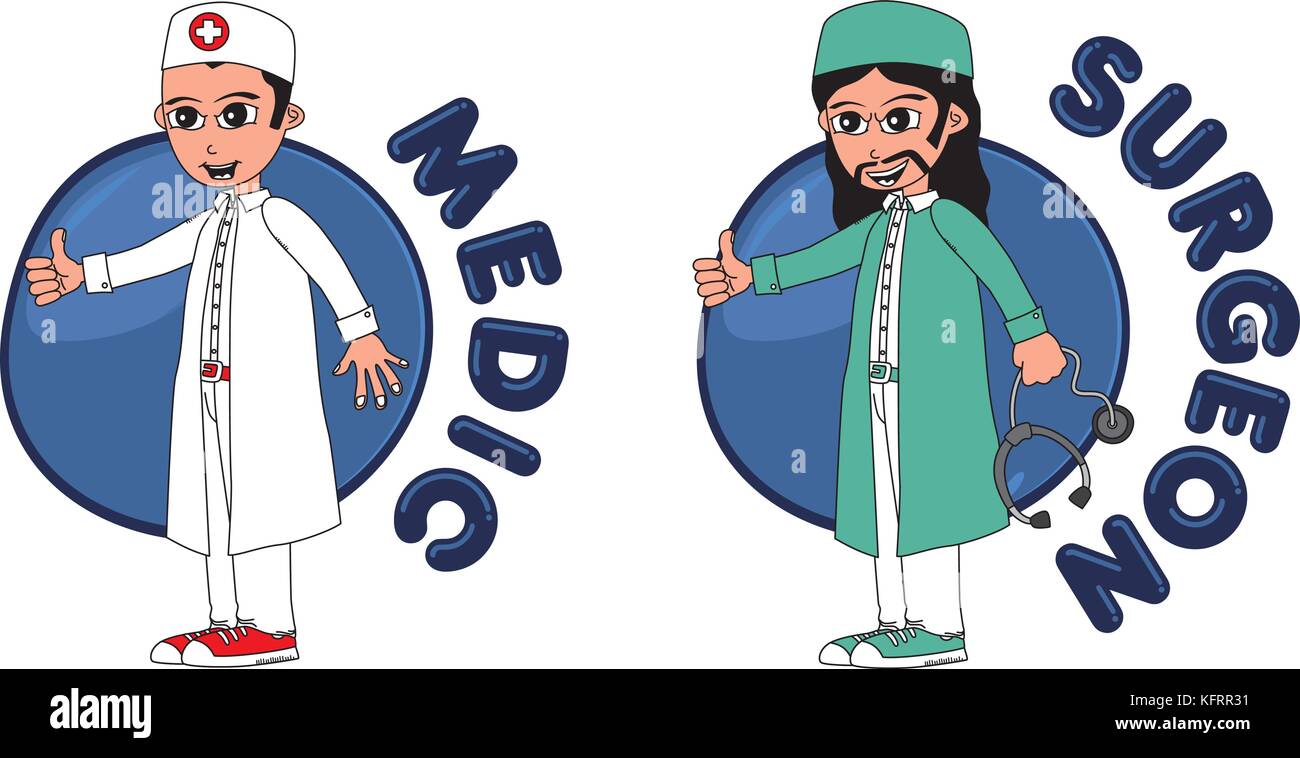 doctor cartoon character vector graphic art illustration Stock Vector ...