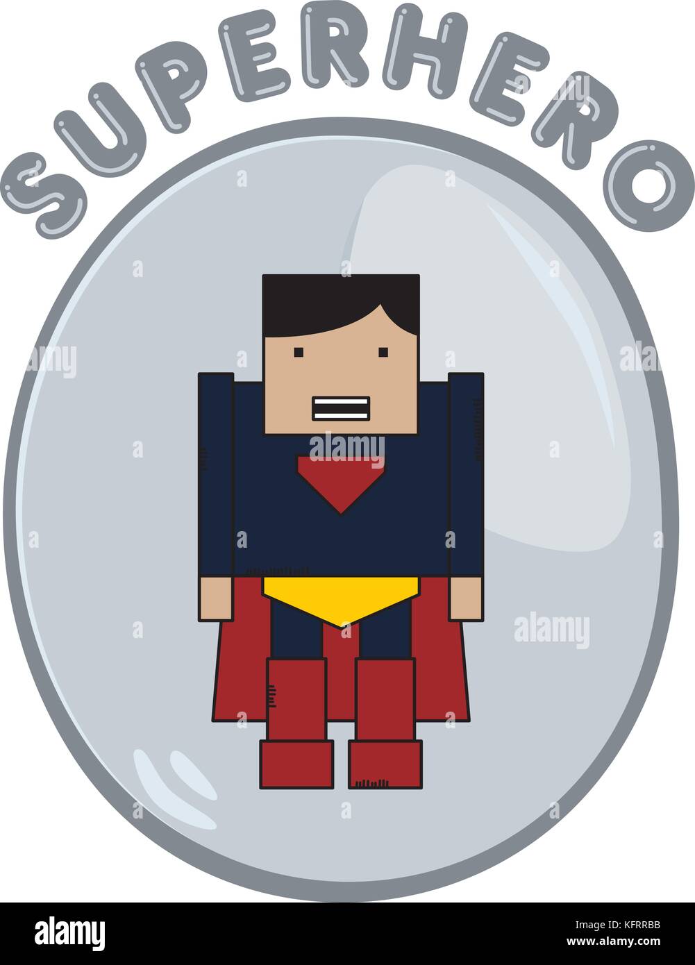 editable super cartoon hero character vector graphic art design ...