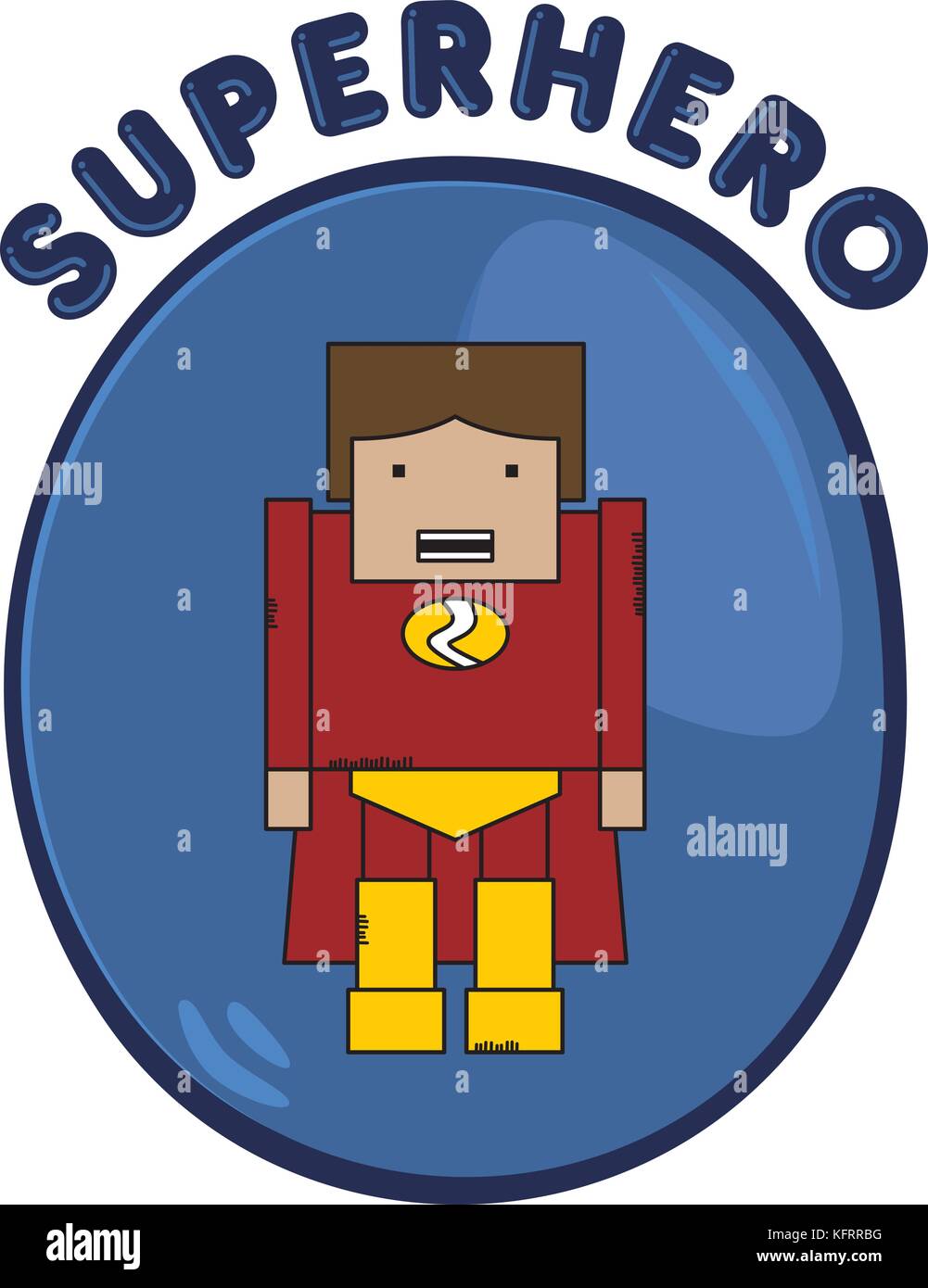 editable super cartoon hero character vector graphic art design ...
