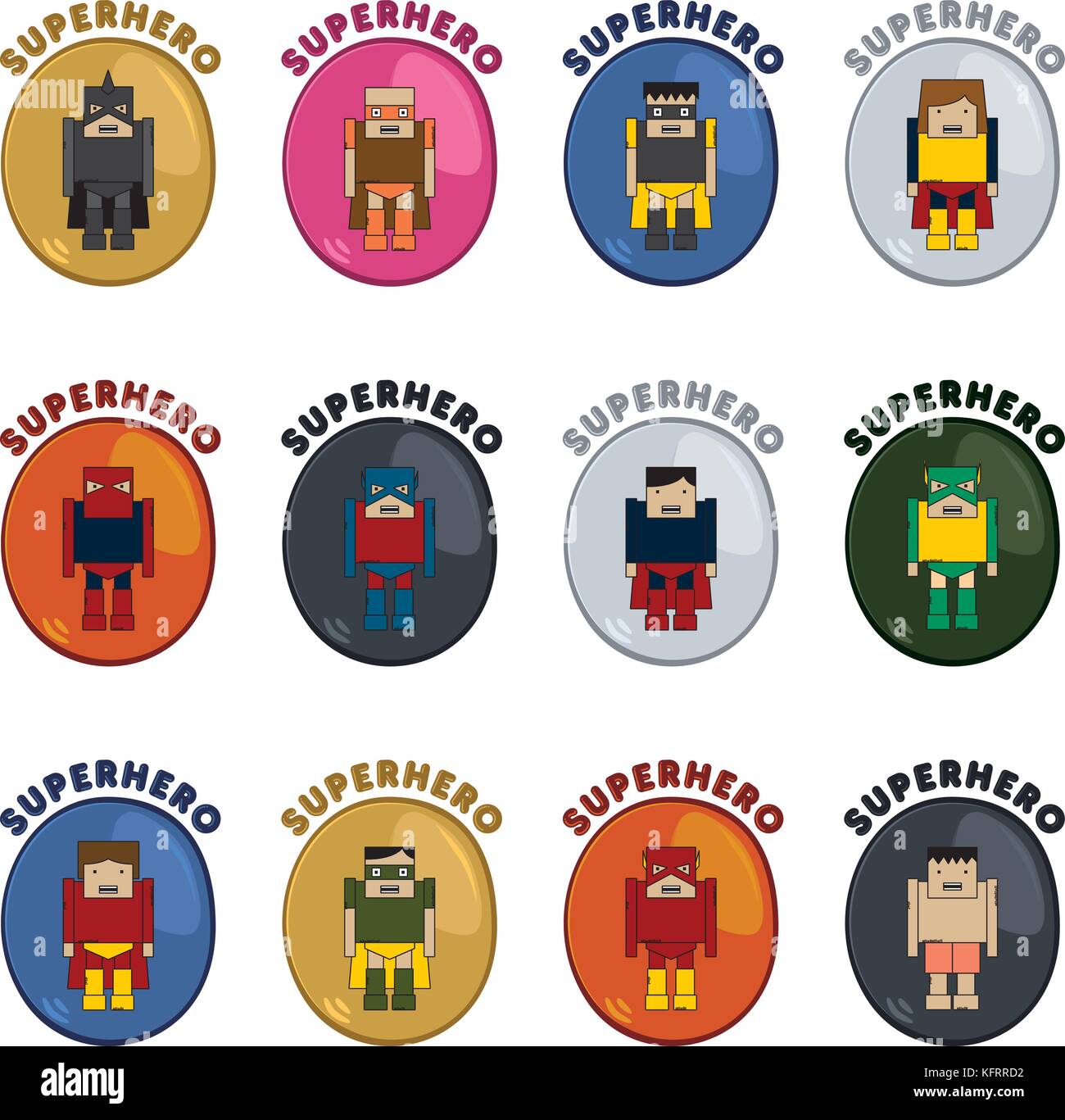 editable super cartoon hero character vector graphic art design ...