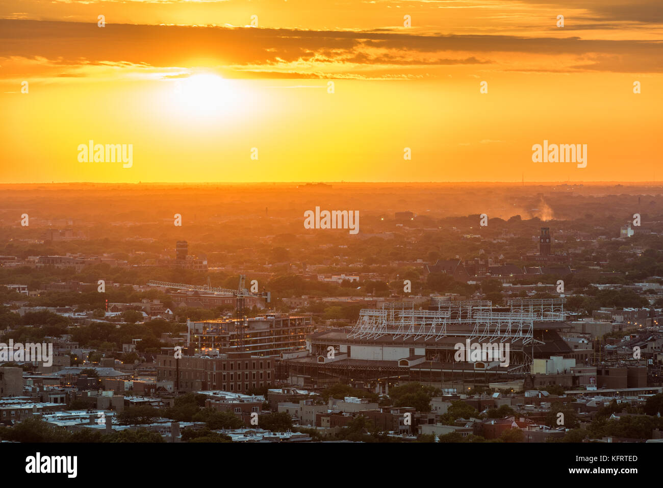 Wrigley field baseball stadium aerial hi-res stock photography and ...