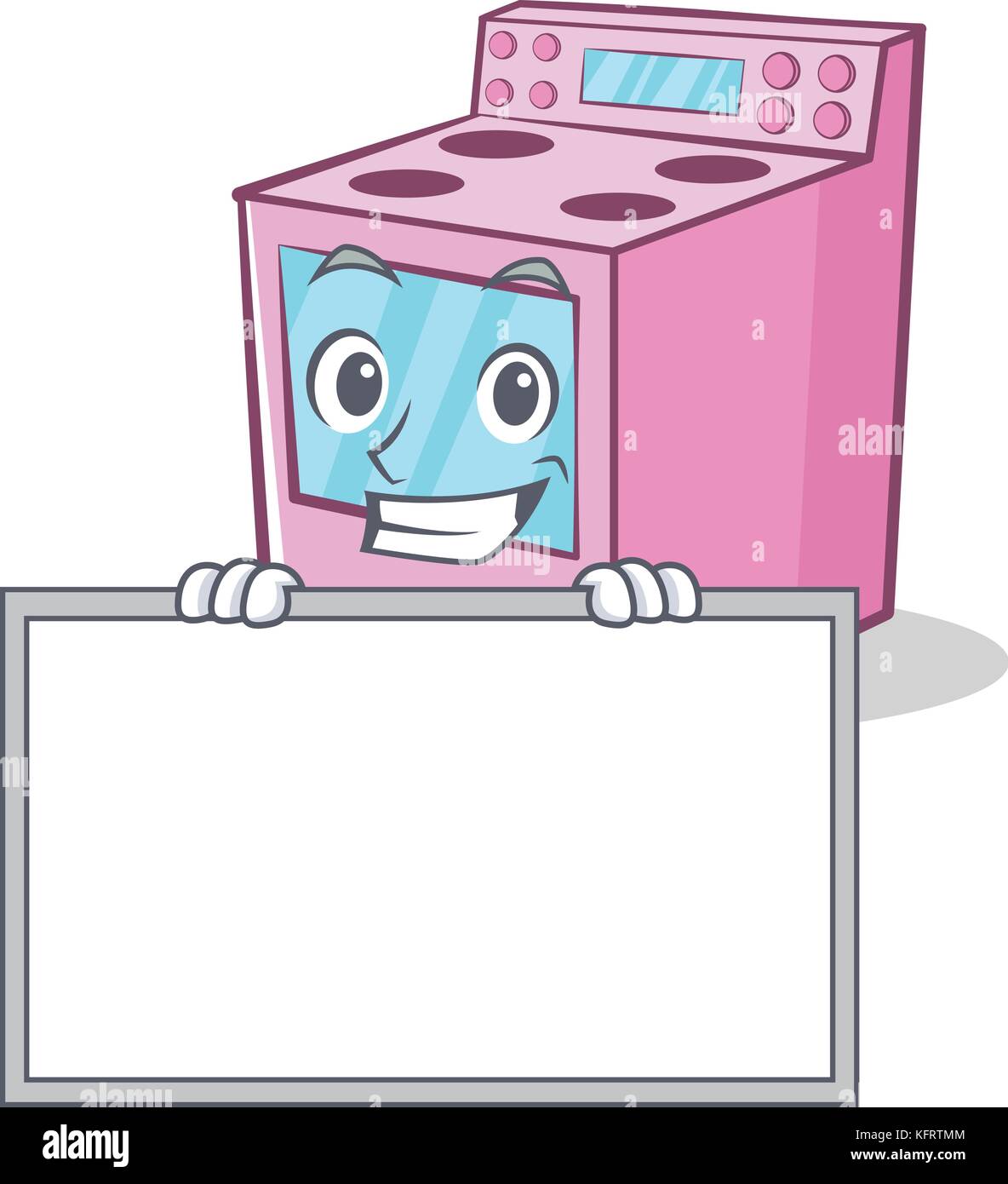 Grinning with board gas stove character cartoon Stock Vector Image ...