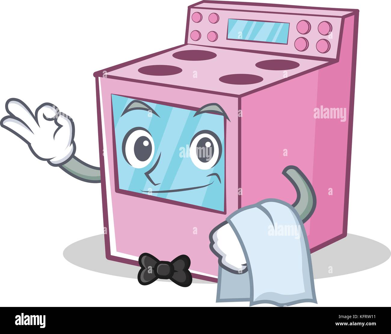 Waiter gas stove character cartoon Stock Vector Image & Art - Alamy