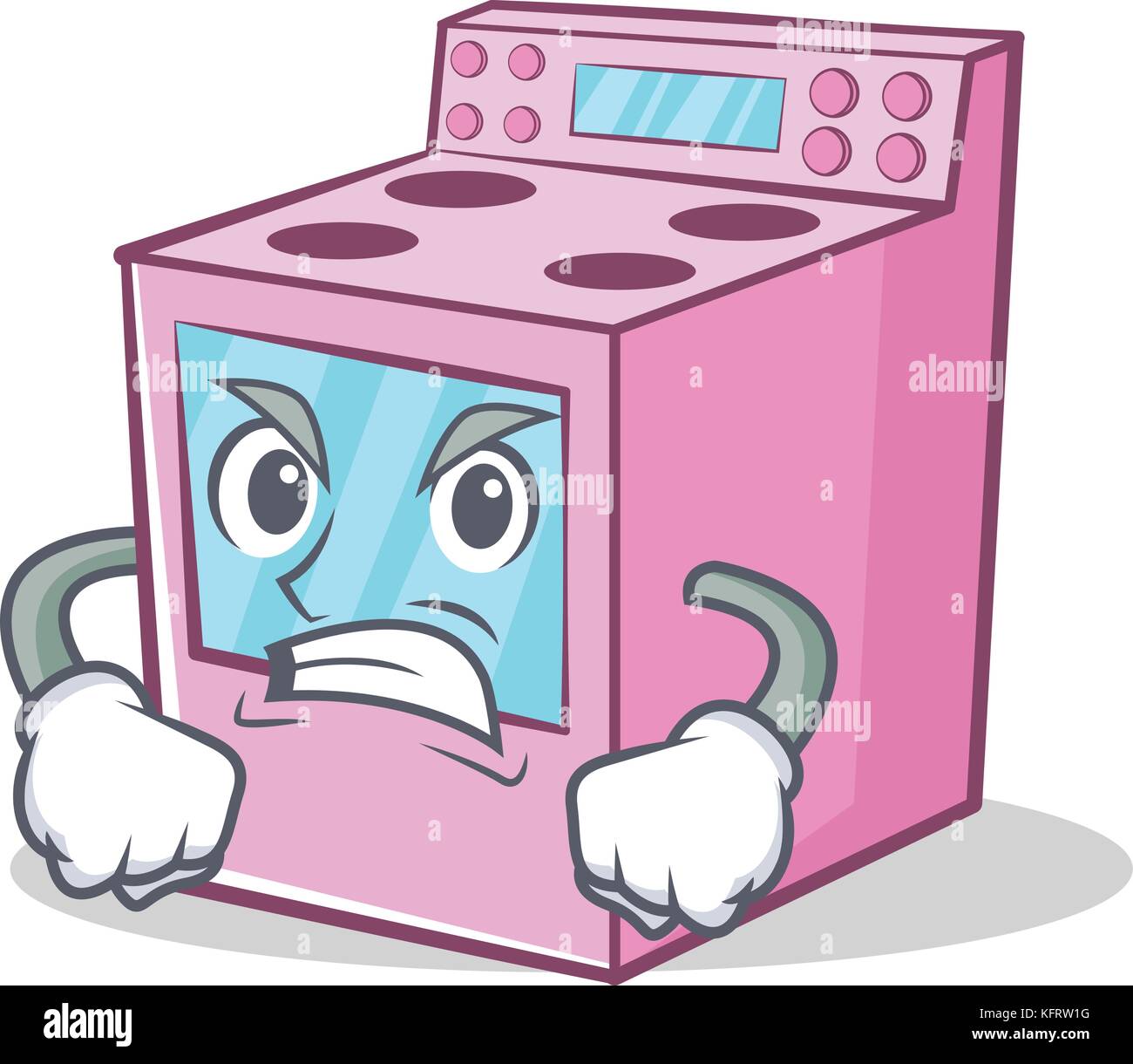Angry gas stove character cartoon Stock Vector Image & Art - Alamy