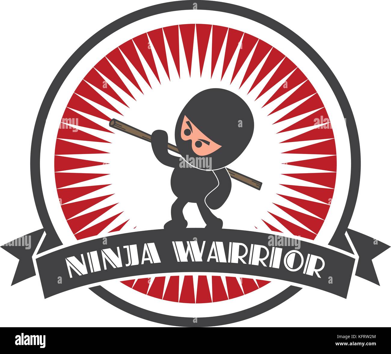 editable ninja cartoon label sticker vector graphic art design ...