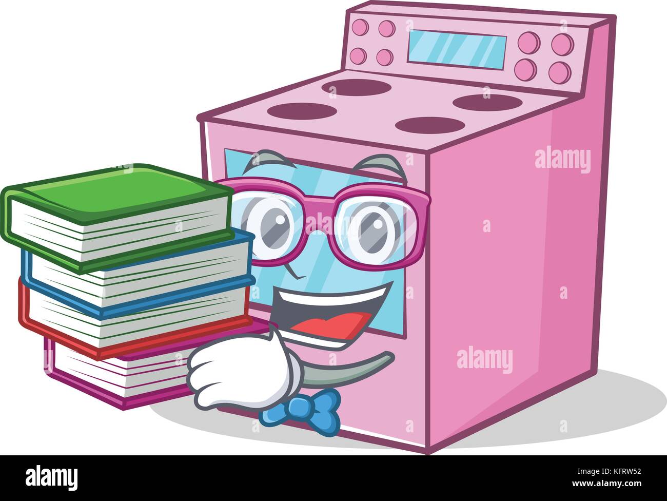 Student with book gas stove character cartoon Stock Vector Image & Art ...