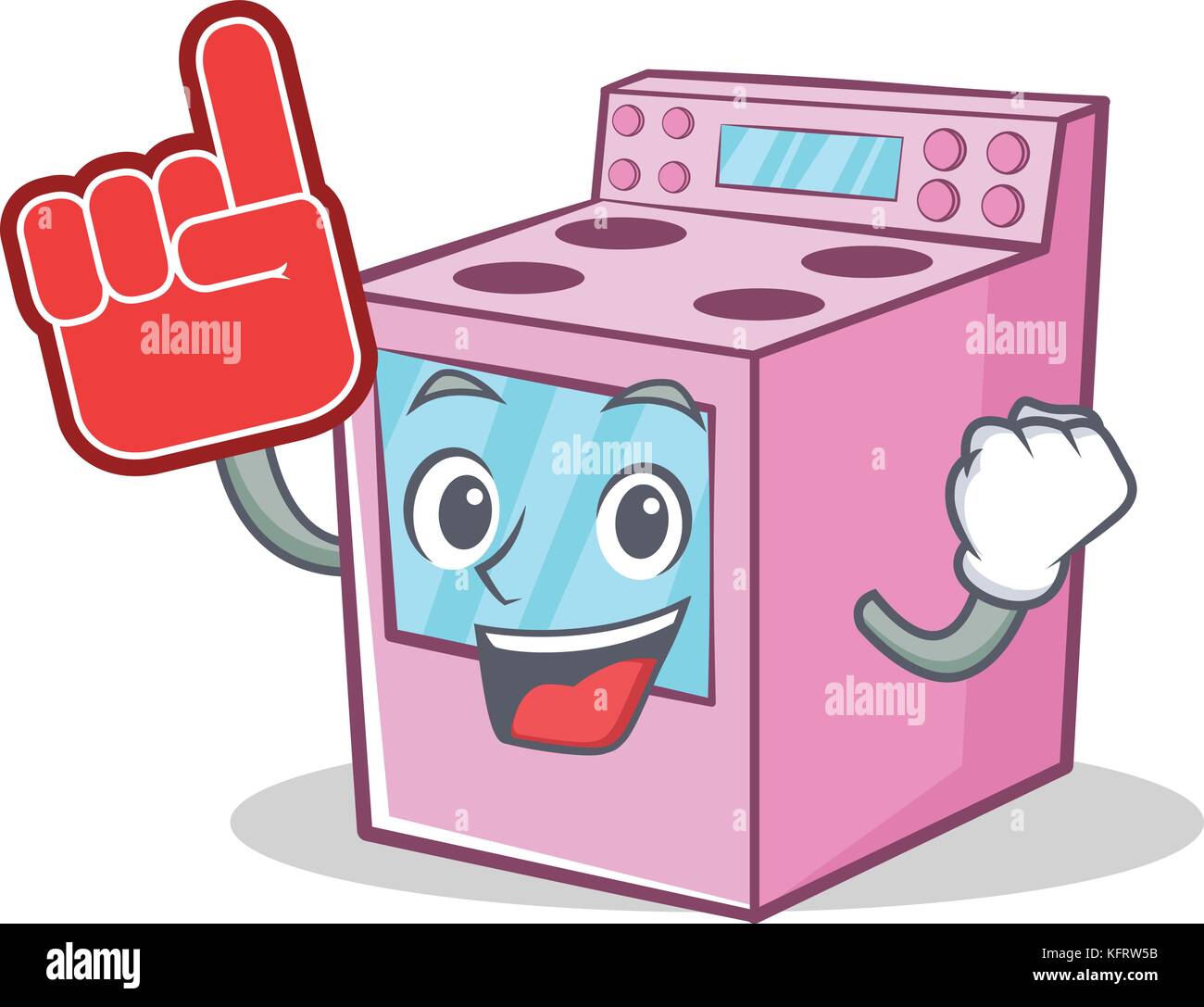 Foam finger gas stove character cartoon Stock Vector Image & Art - Alamy