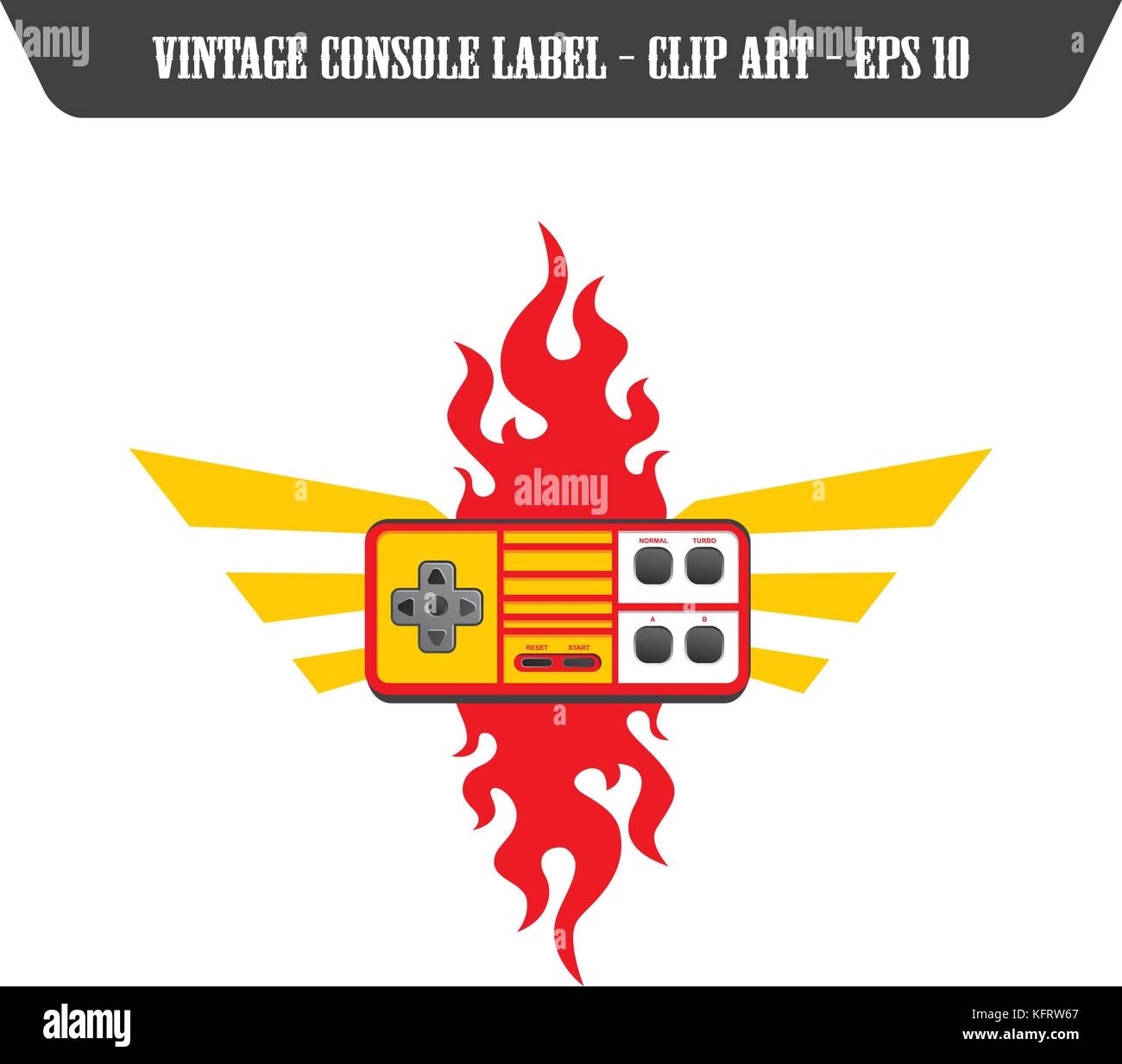 editable label video game console theme vector graphic art design ...