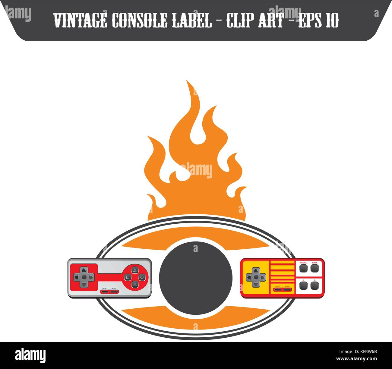 editable label video game console theme vector graphic art design ...