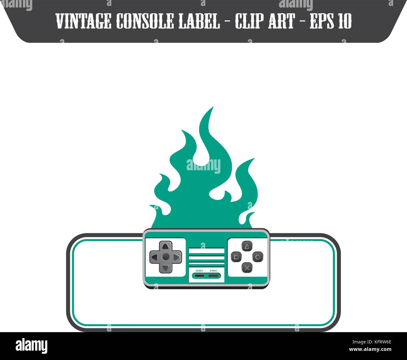 editable label video game console theme vector graphic art design ...