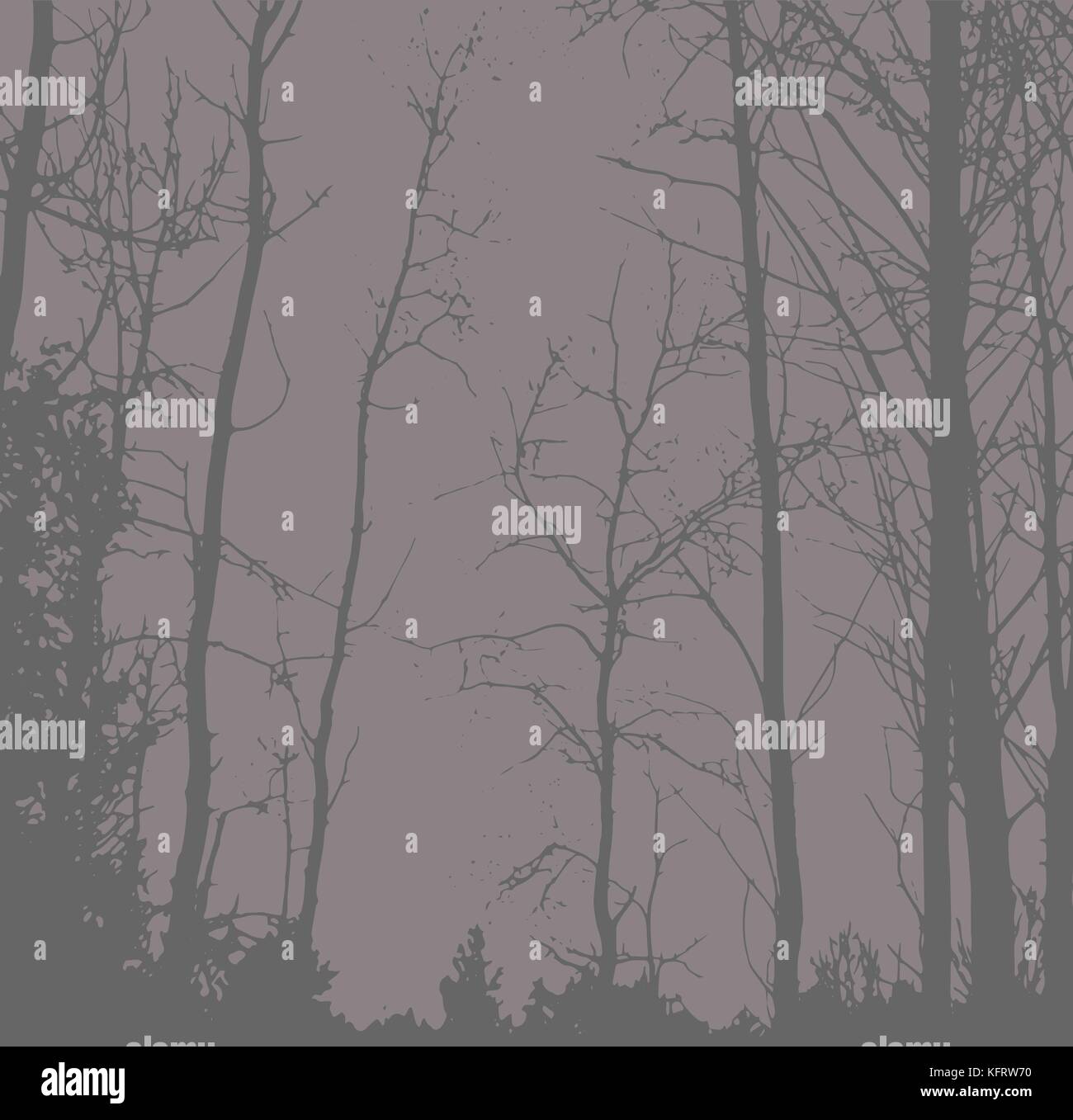 Silhouettes of Trees on subtle background. Tree Pattern. Vector ...