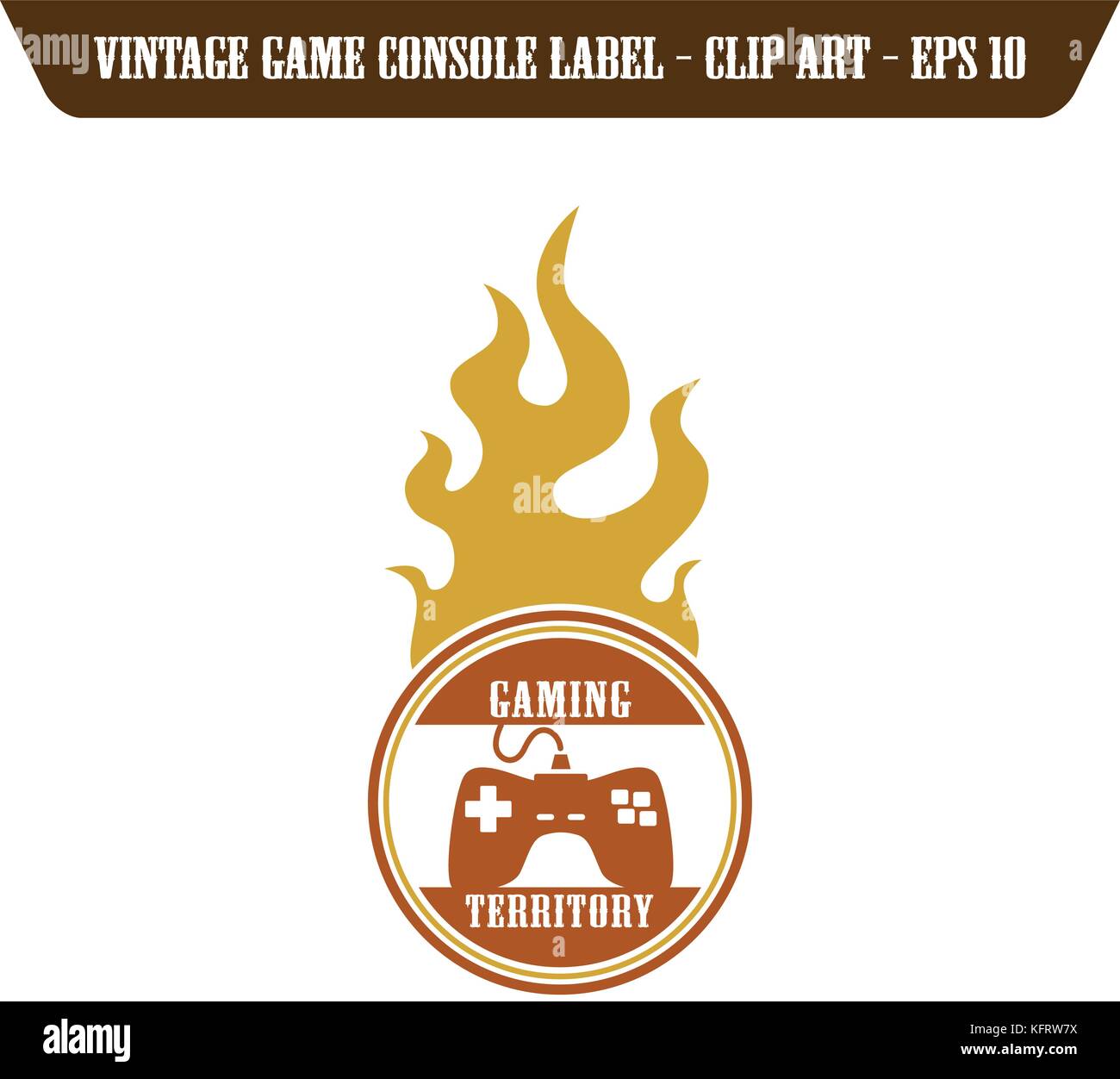 editable label video game console theme vector graphic art design ...