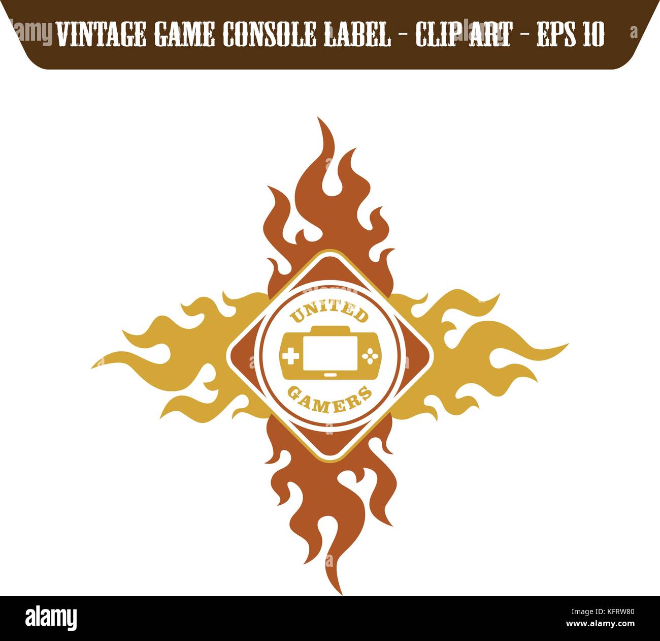 editable label video game console theme vector graphic art design ...