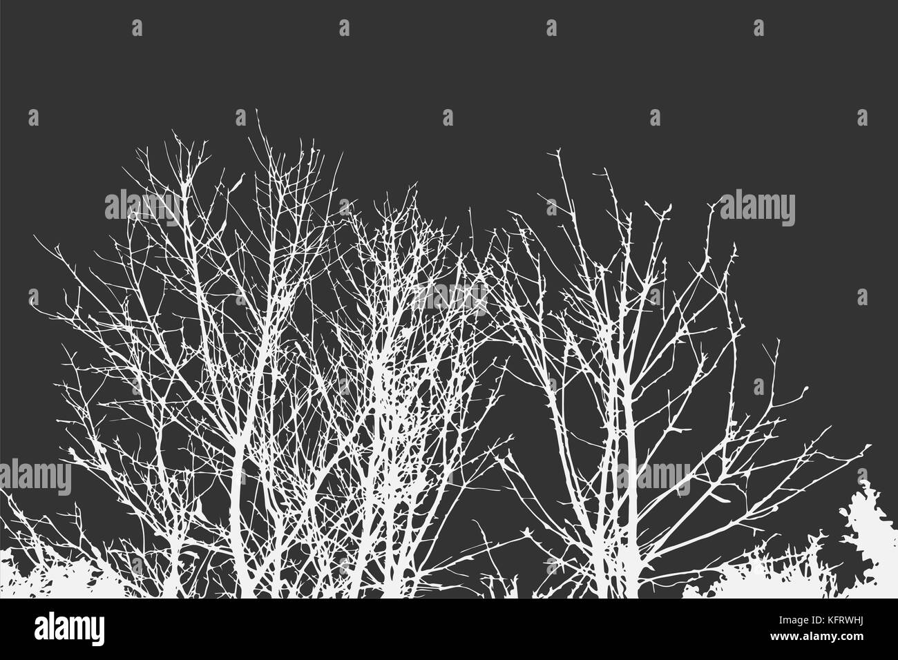 Silhouettes of Trees on subtle background. Tree Pattern. Vector ...