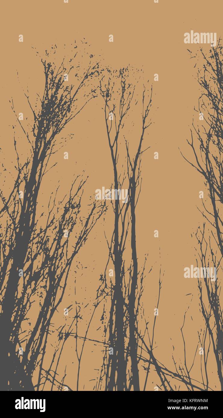 Silhouettes of Trees on subtle background. Tree Pattern. Vector ...