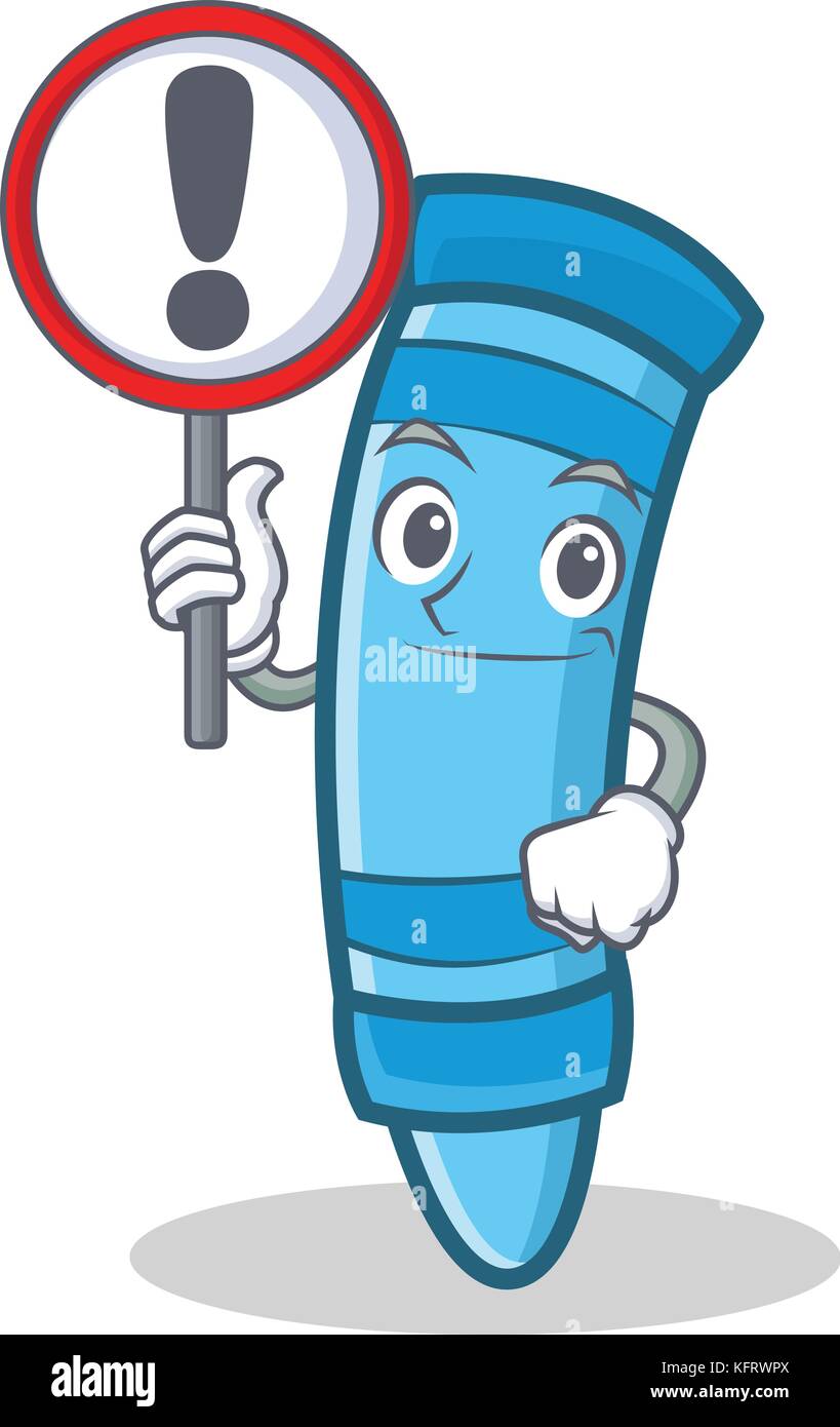With sign crayon character cartoon style Stock Vector Image & Art - Alamy