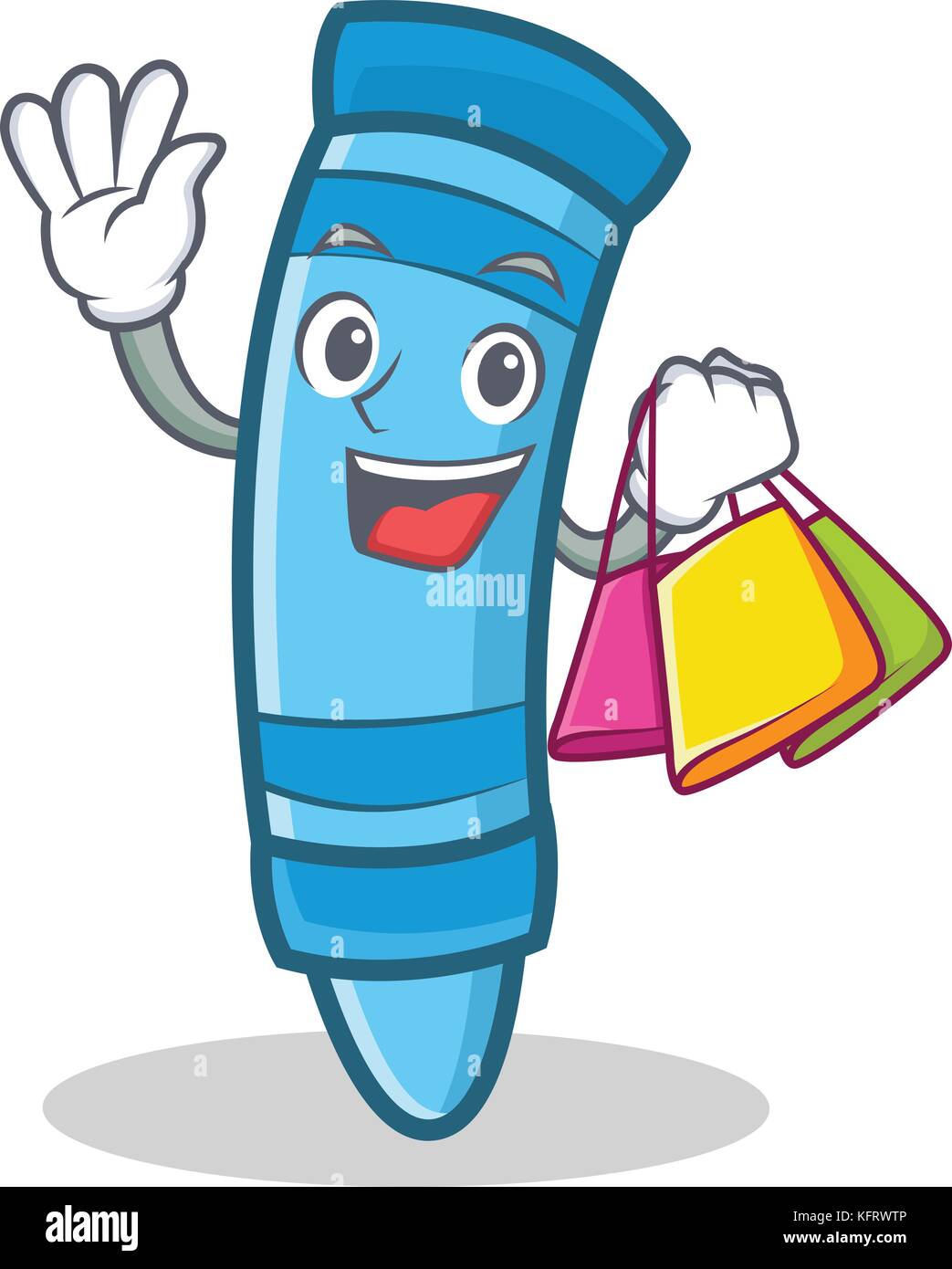 Shopping crayon character cartoon style Stock Vector Image & Art - Alamy