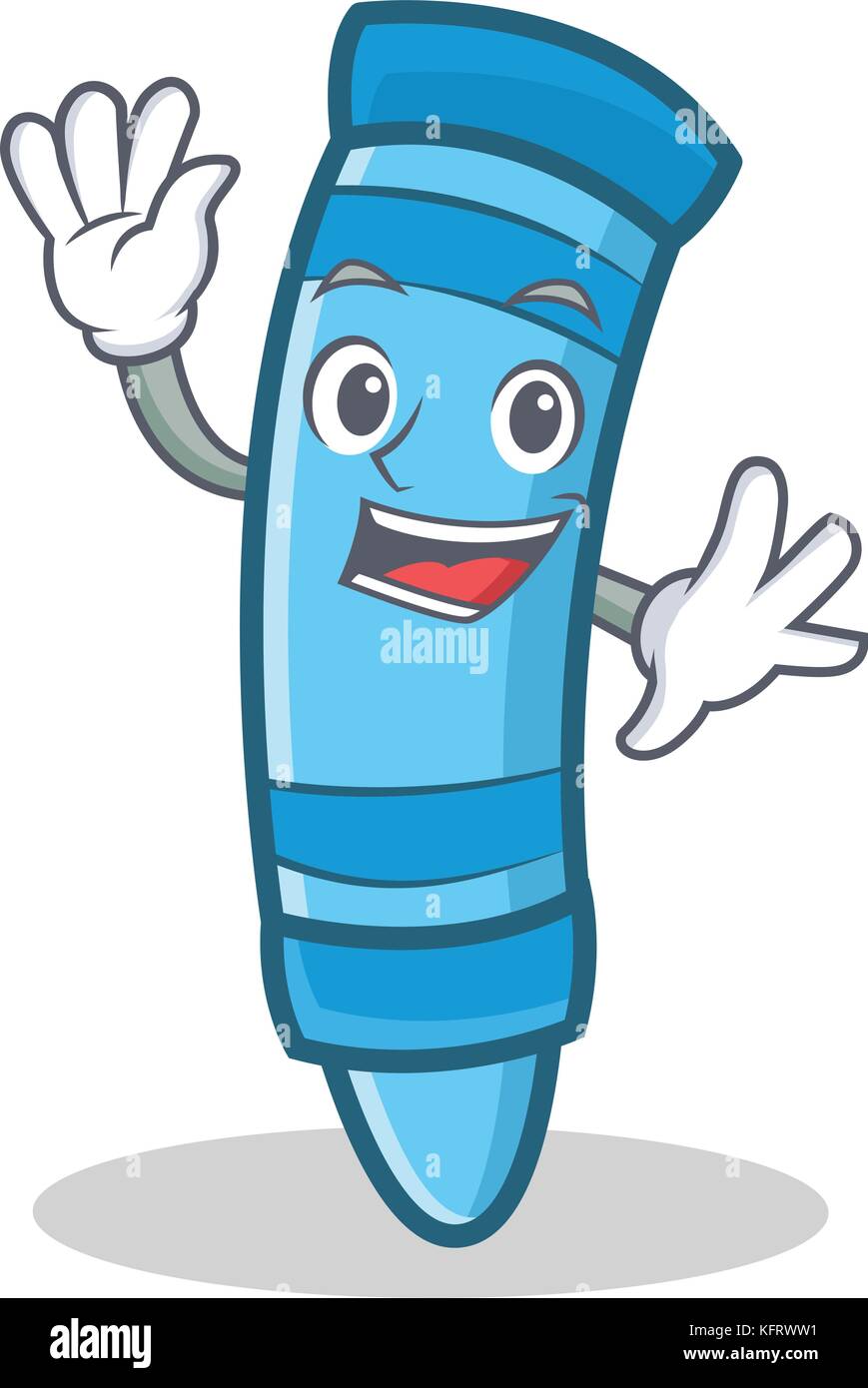 Waving crayon character cartoon style Stock Vector Image & Art - Alamy