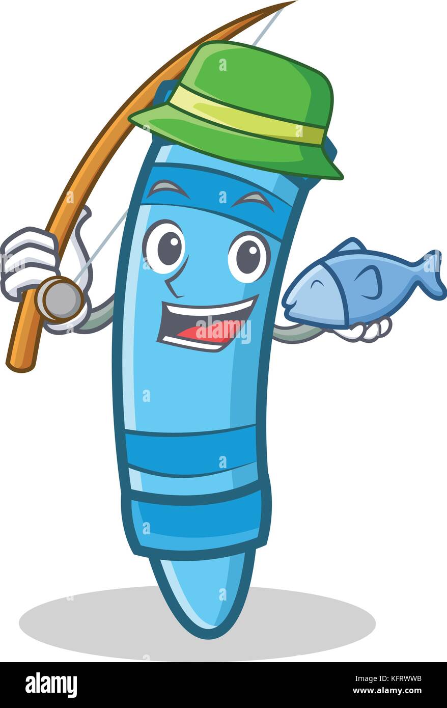 Fishing crayon character cartoon style Stock Vector Image & Art - Alamy