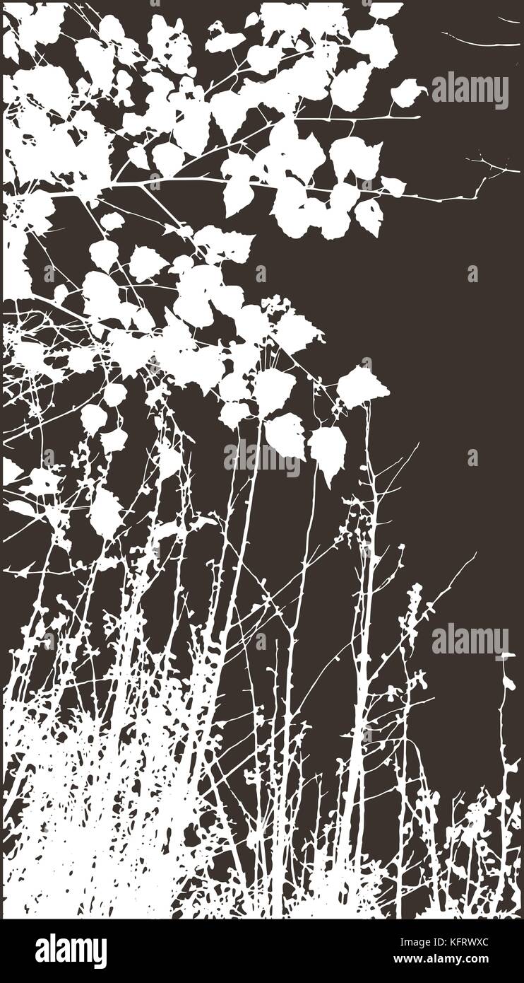 Silhouettes of Trees on subtle background. Tree Pattern. Vector ...