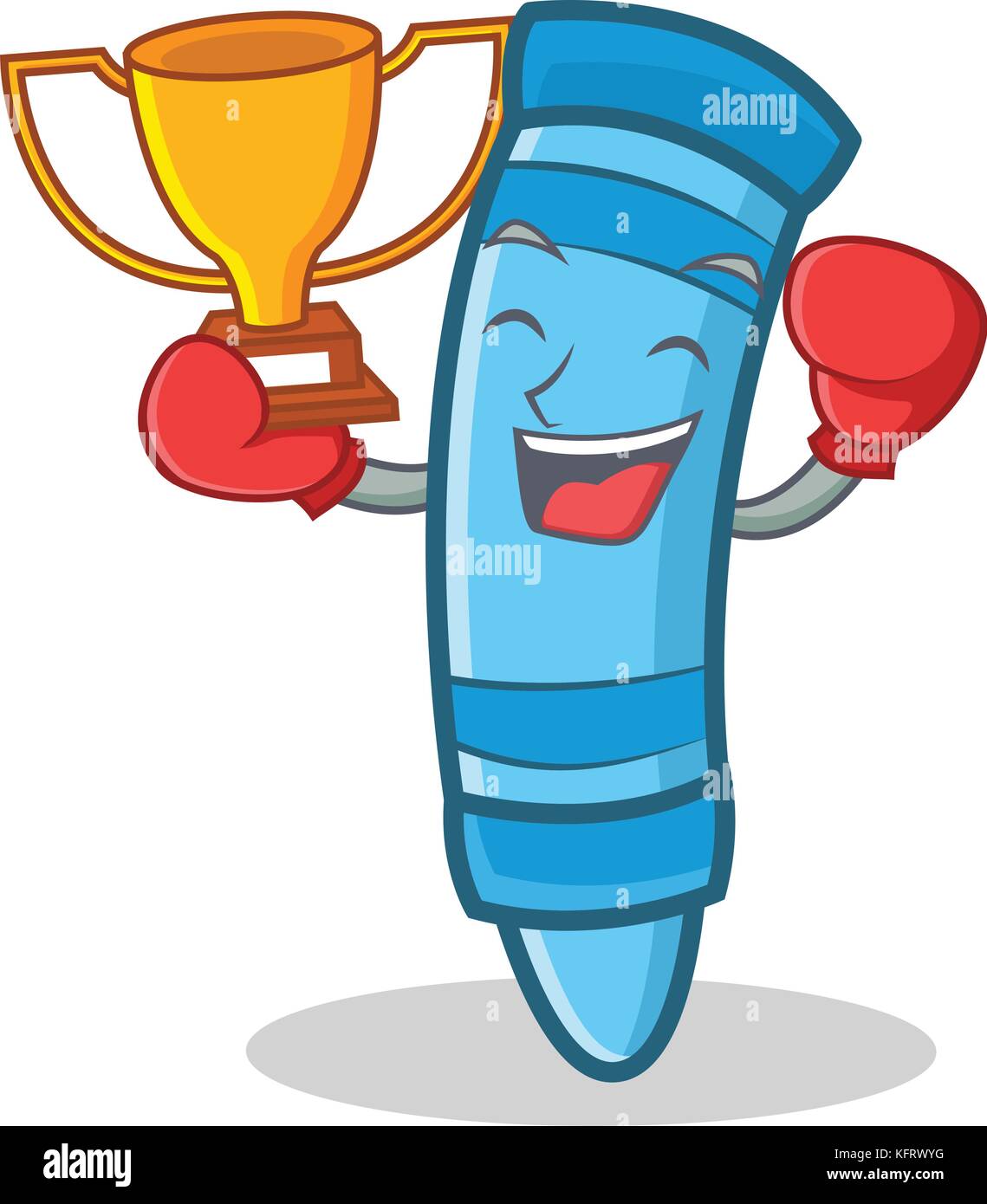 Boxing winner crayon character cartoon style Stock Vector Image & Art ...