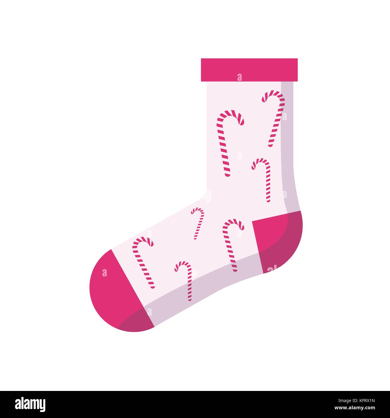 Candy Cane Christmas Sock Stock Vector Image & Art - Alamy