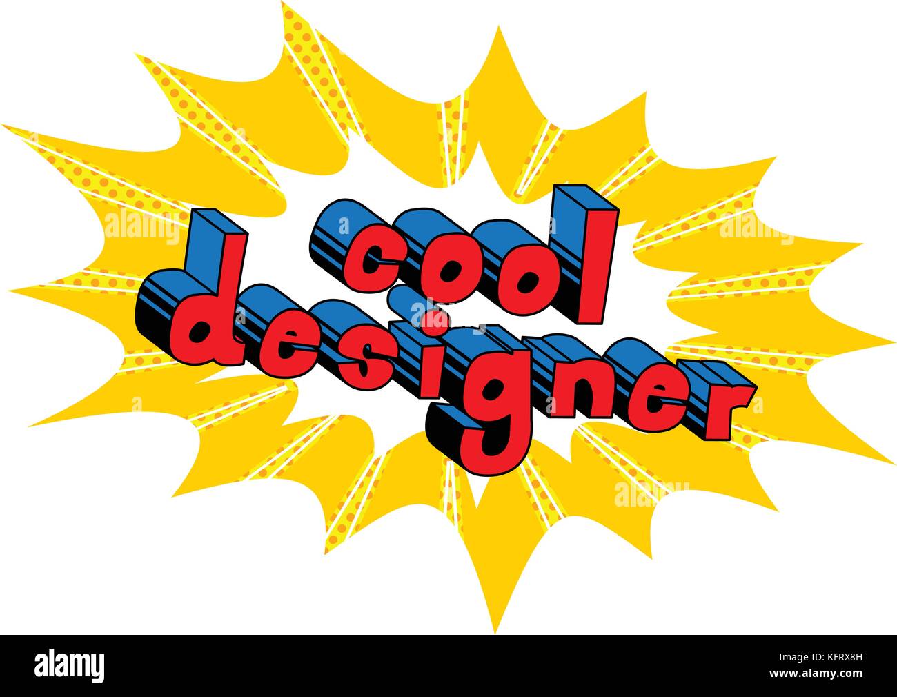 Cool Designer - Comic book style word on abstract background Stock ...